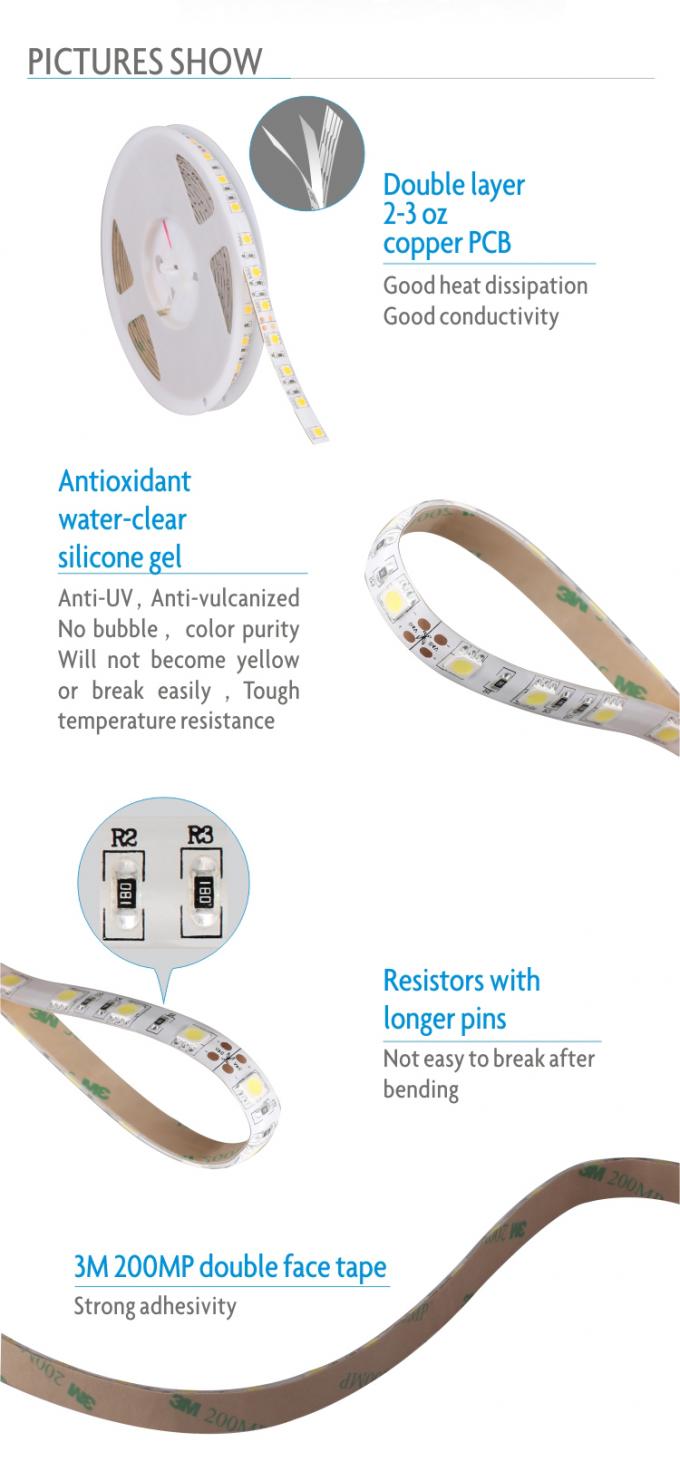 5050 30LEDs/m 150LEDs/roll 7.2w/m SMD LED Strip Roll Natural White LED ...