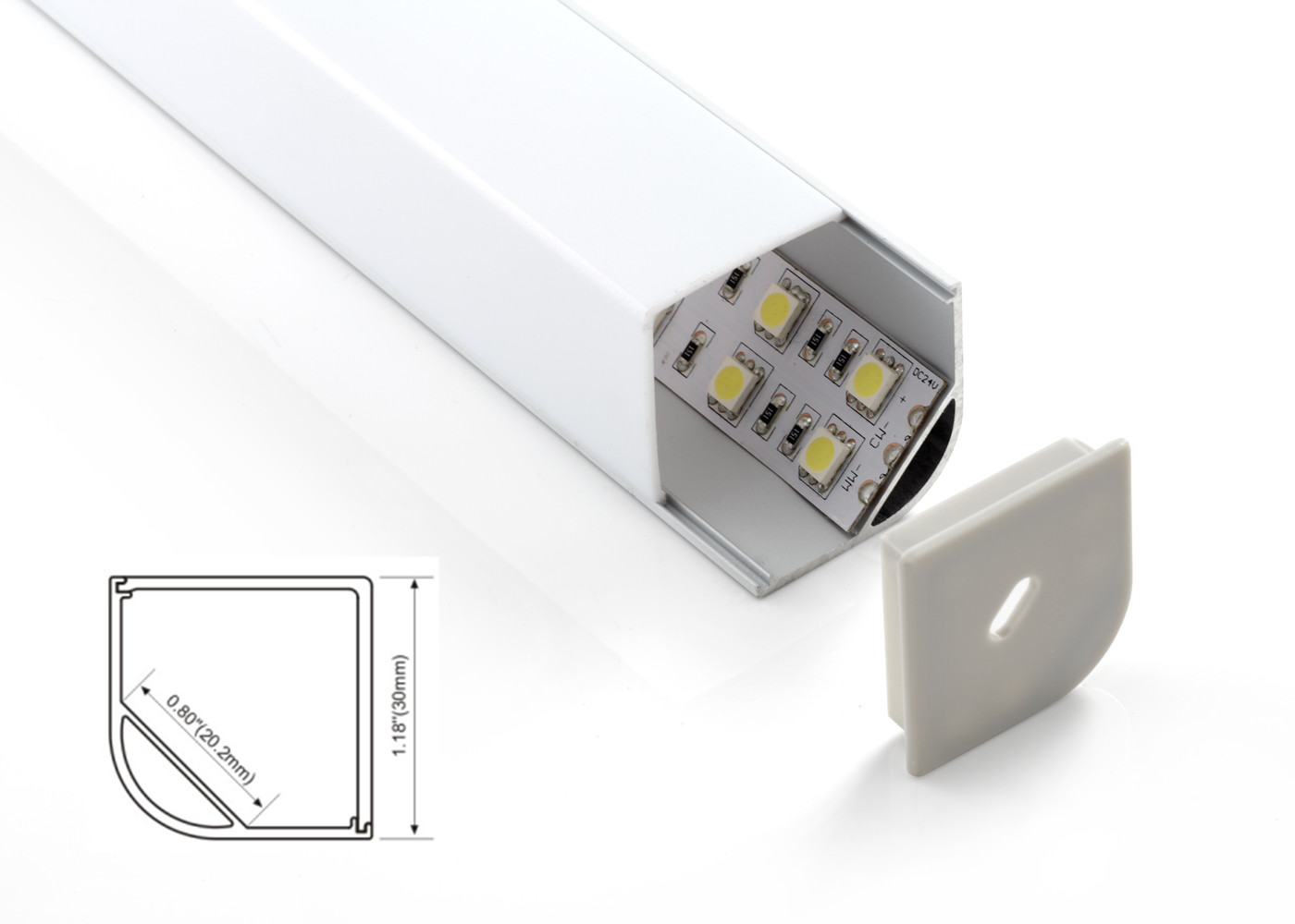 30mm Corner Lights LED Linear lighting Aluminum Profile Square Diffused ...